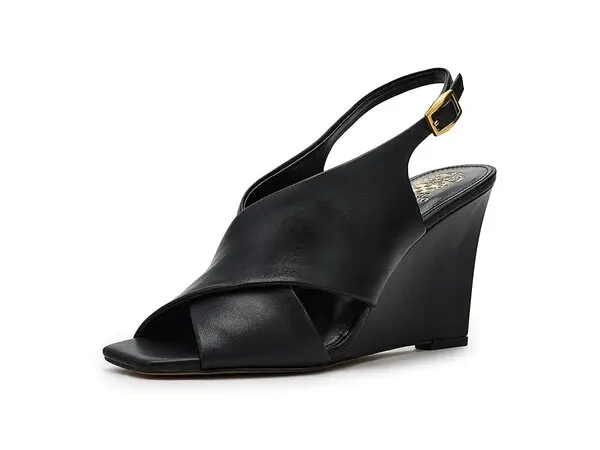 Vince Camuto Ameira Criss-cross Wedge Sandals - Black
