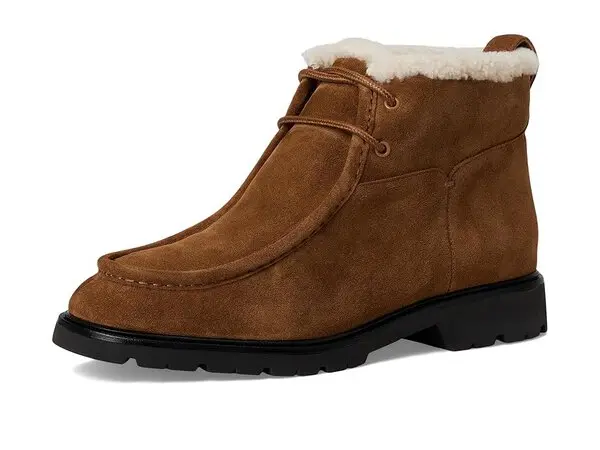 Vince Sierra Lace-up Suede Boots With Shearling Lining