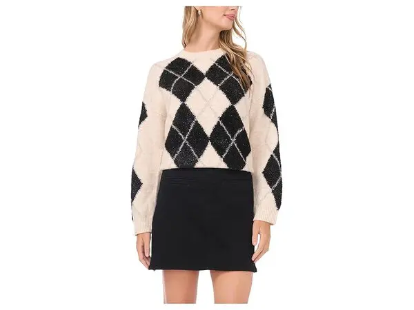 Vince Camuto Argyle Crew Neck Sweater