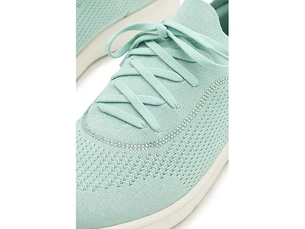 Fitflop Super-q Crystal-trim Knit Slip-on Laced Sneakers - Blue