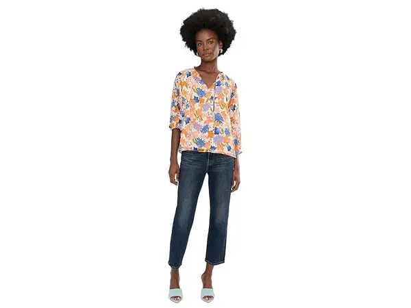 Vince Camuto Tie Neck Peasant Sleeve Blouse - White