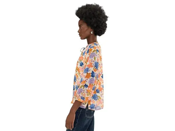 Vince Camuto Tie Neck Peasant Sleeve Blouse - White