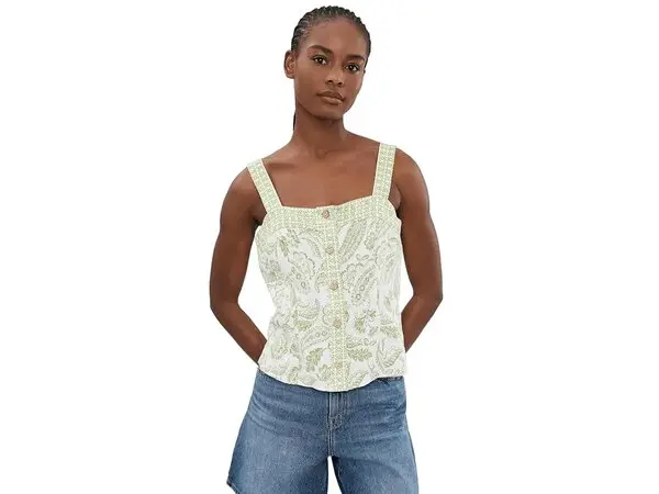 Vince Camuto Button-down Tank Top - Sage