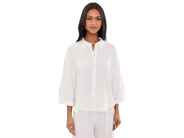 Eberjey Linen Blend Relaxed Sleeve Top - Bone