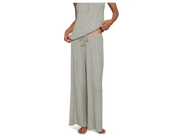 Eberjey Dream Rib Wide Leg Pajama Pants - Gray