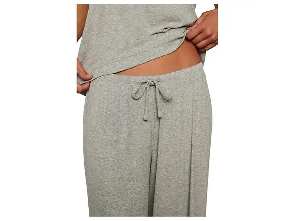 Eberjey Dream Rib Wide Leg Pajama Pants - Gray