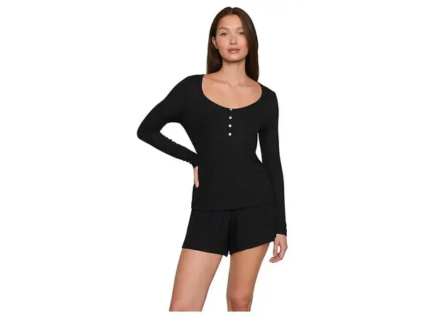 Eberjey Dream Rib Relaxed Shorts Pajama - Black