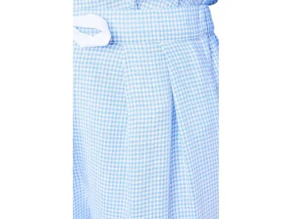 Eberjey Linen Blend Relaxed Fit Gingham Pajama Pants - Blue