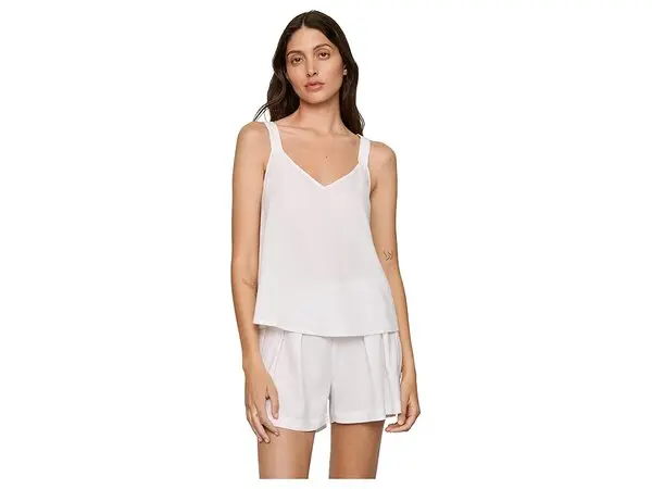 Eberjey Linen Blend V-neck Cami - White