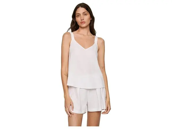 Eberjey Linen Blend V-neck Cami - White