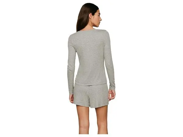 Eberjey Dream Rib Longsleeve Henley Pajama - Gray