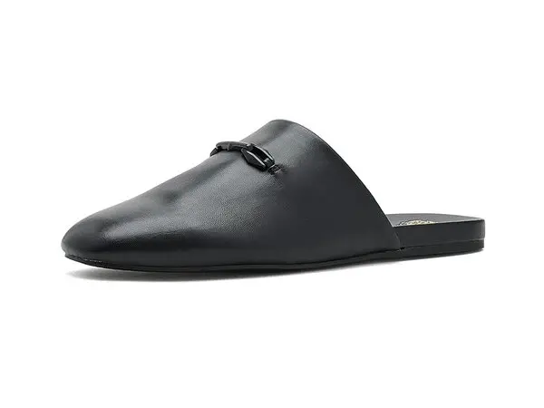 Vince Camuto Macassie Flat Mule Shoes With Horsebit Detail - Black