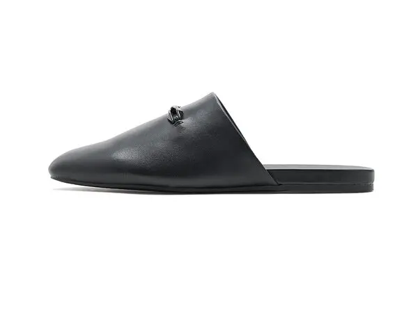 Vince Camuto Macassie Flat Mule Shoes With Horsebit Detail - Black
