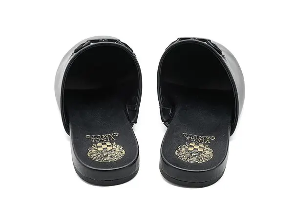 Vince Camuto Macassie Flat Mule Shoes With Horsebit Detail - Black