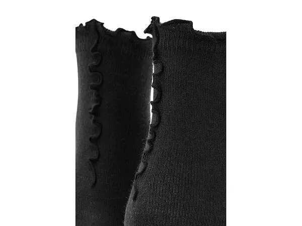 UGG Karsyn Lettuce Edge Quarter Ii Crew Socks - Black