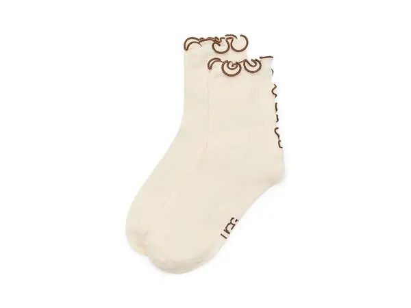 UGG Karsyn Lettuce Edge Quarter Ii Sock - White