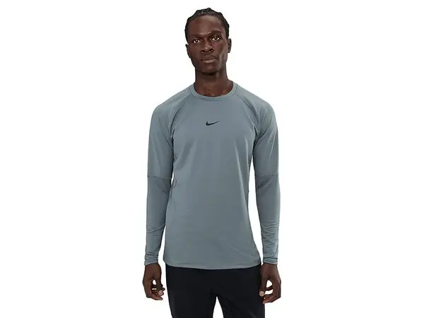 Nike Pro Warm Long Sleeve Crew Top - Gray