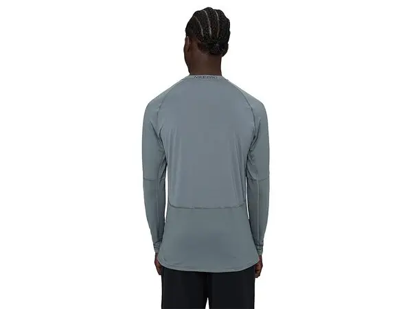 Nike Pro Warm Long Sleeve Crew Top - Gray