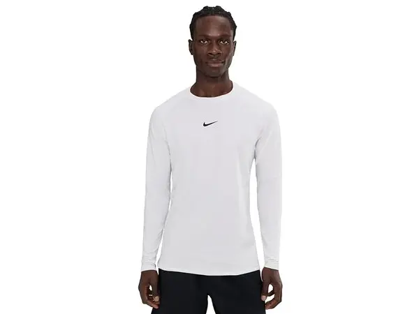Nike Pro Warm Long Sleeve Crew Top - White/black