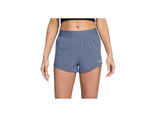 Nike Swift Dri-fit Mid-rise Running Shorts With Brief Liner - Blue