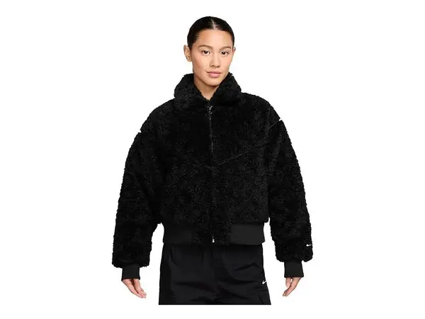Nike Essential Fur Bomber Jacket - Black/sail