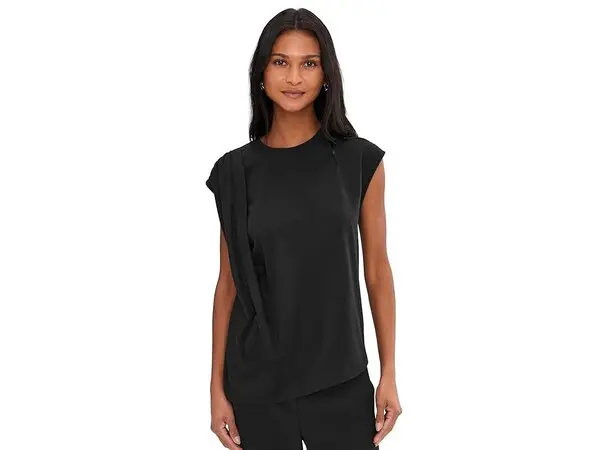 Vince Relaxed Short Sleeve Drape Top