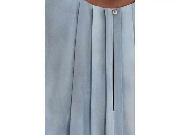 Vince Gathered Cap Sleeve Blouse - Blue