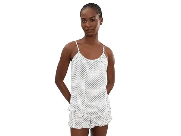 Eberjey Gisele Cami Shorts Pajama Set Pajama Sets Tide Dot Ivory/ivory - White