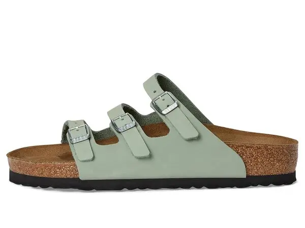 BIRKENSTOCK Florida Nubuck Triple-strap Sandals - Gray