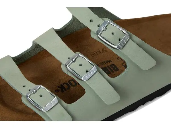 BIRKENSTOCK Florida Nubuck Triple-strap Sandals - Gray