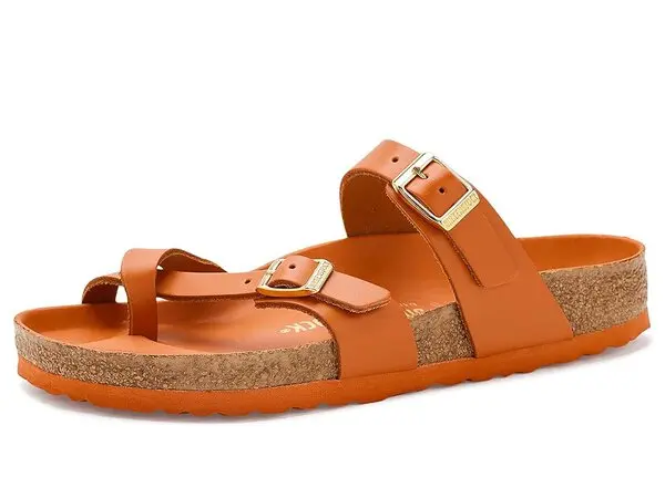 BIRKENSTOCK Mayari Dressy Leather Sandals - Orange