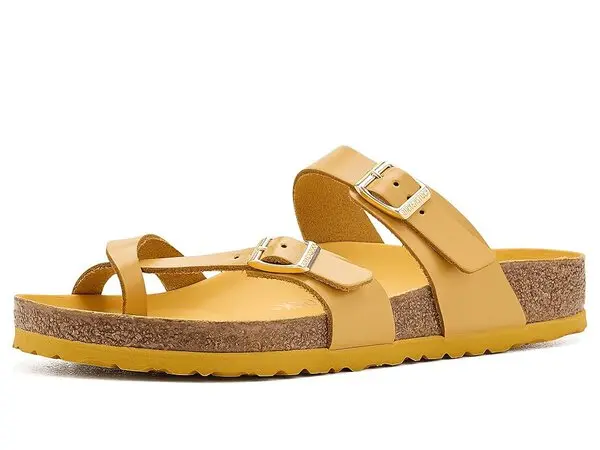 BIRKENSTOCK Mayari Dressy Leather Sandals - Yellow