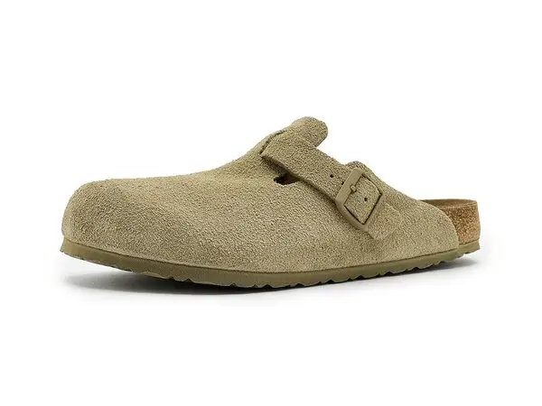BIRKENSTOCK Boston Suede Clogs - Khaki
