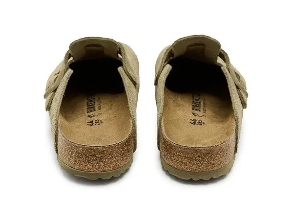 BIRKENSTOCK Boston Suede Clogs - Khaki