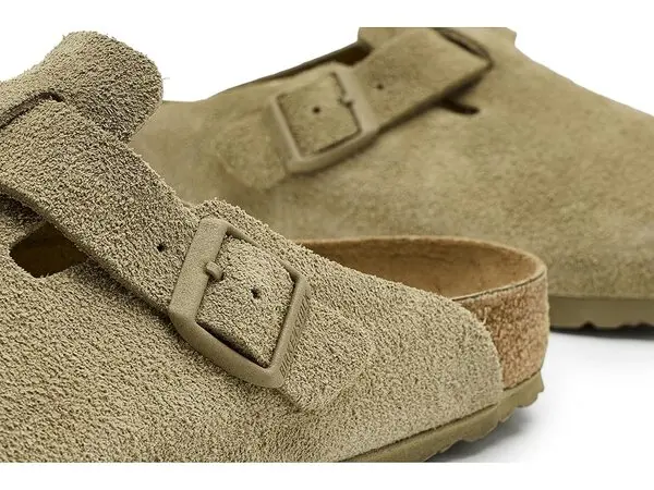 BIRKENSTOCK Boston Suede Clogs - Khaki