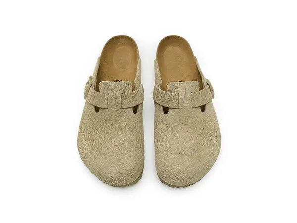 BIRKENSTOCK Boston Suede Clogs - Khaki