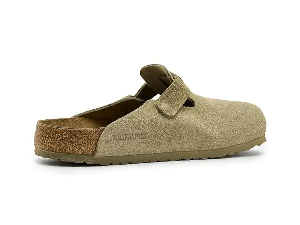 BIRKENSTOCK Boston Suede Clogs - Khaki