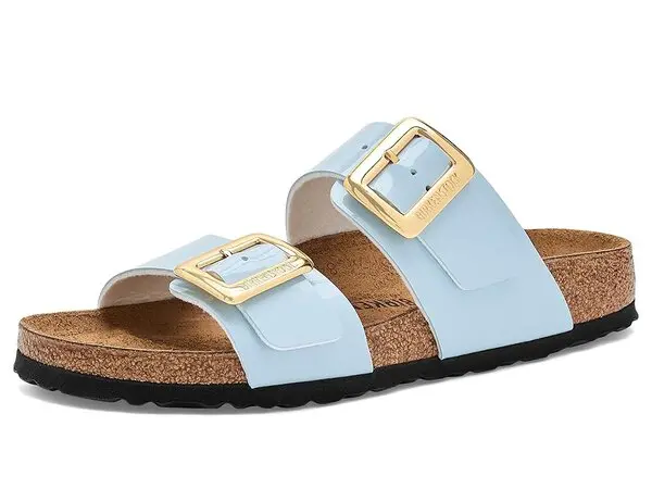 BIRKENSTOCK Sydney Luxe Buckle Patent Sandals - Blue