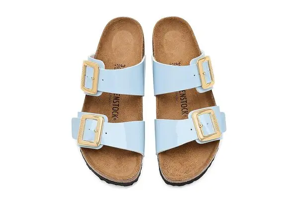 BIRKENSTOCK Sydney Luxe Buckle Patent Sandals - Blue