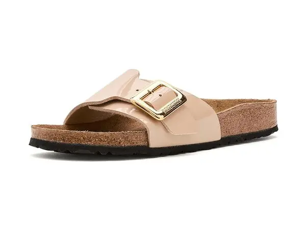 BIRKENSTOCK Catalina Luxe Buckle Patent Sandals - Bone