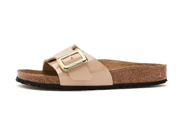 BIRKENSTOCK Catalina Luxe Buckle Patent Sandals - Bone