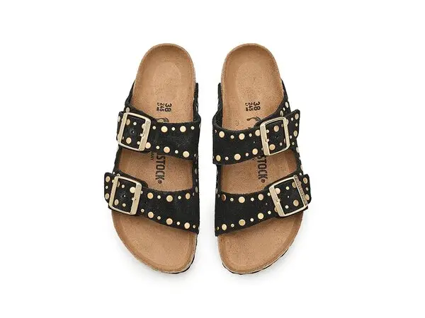 BIRKENSTOCK Arizona Rivets Suede Sandals - Black