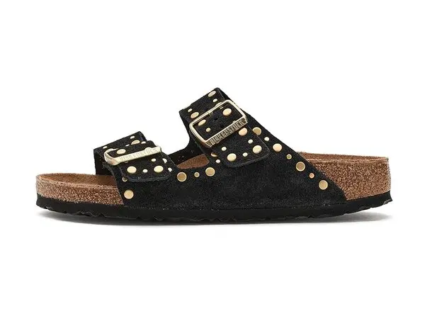 BIRKENSTOCK Arizona Rivets Suede Sandals - Black