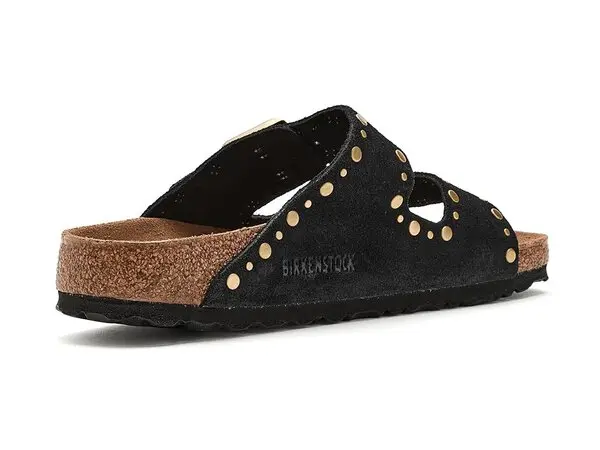 BIRKENSTOCK Arizona Rivets Suede Sandals - Black