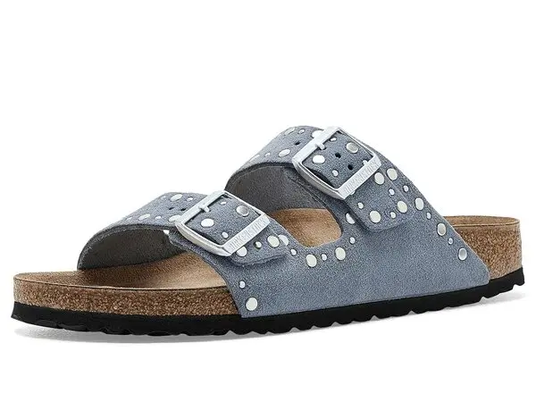 BIRKENSTOCK Arizona Rivets Suede Sandals - Blue