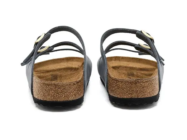 BIRKENSTOCK Florida Oiled Leather Dress Sandals - Gray