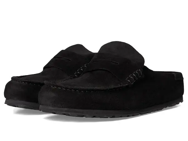 BIRKENSTOCK Naples Suede Mules - Black
