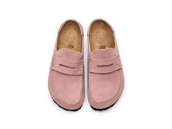 BIRKENSTOCK Naples Suede Clogs - Pink
