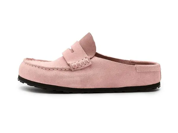 BIRKENSTOCK Naples Suede Clogs - Pink