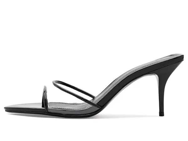 Schutz Elodie Vinyl Stiletto Heel Sandals - Black